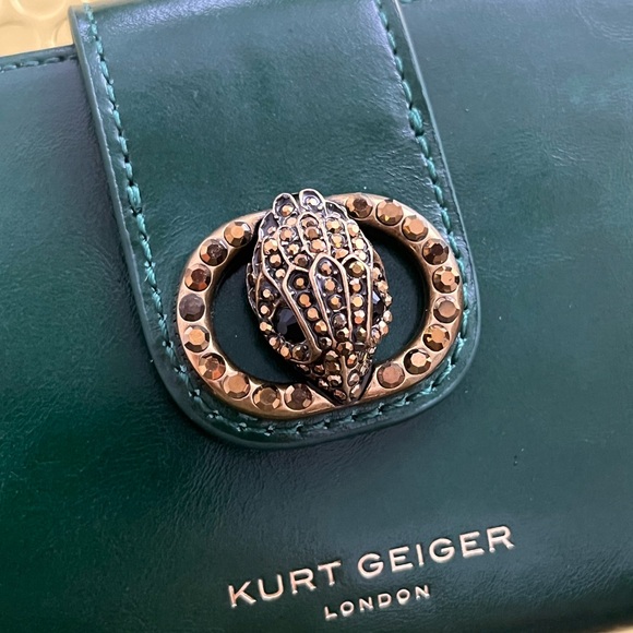 Kurt Geiger | Bags | Kurt Geiger Dark Green Wallet With Gold Detailing ...